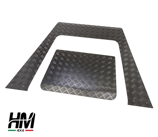 Black bonnet chequer plate Puma Defender - HM4X4