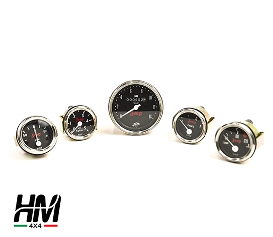 Jeep Willys meter set black - HM4X4