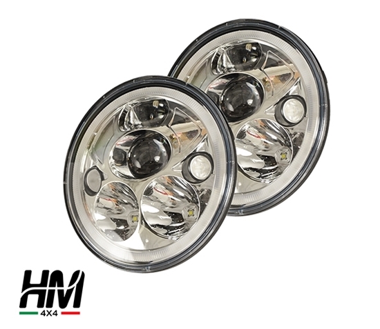 Pair of 7" chrome LED lights - HM4X4